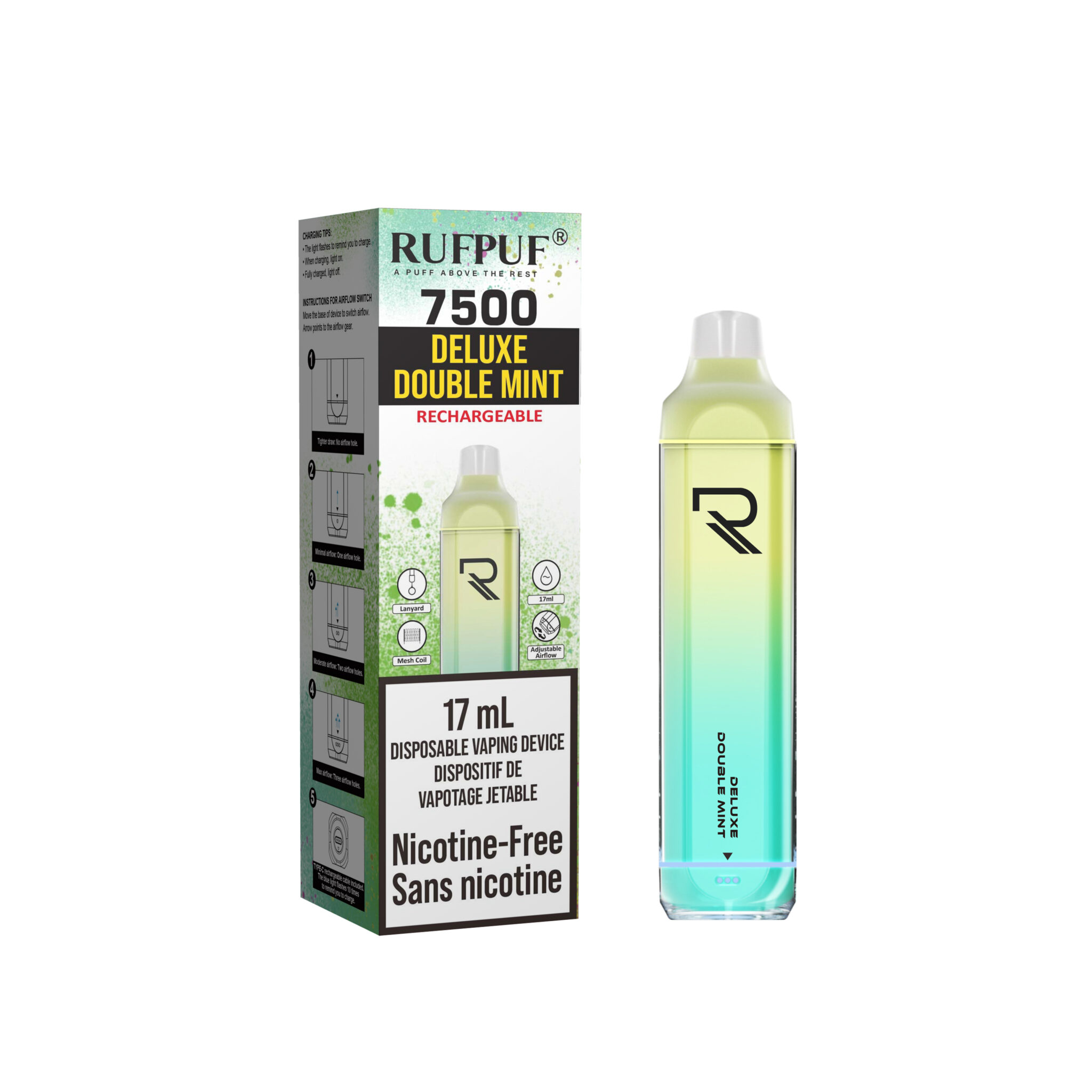 Deluxe Double Mint (0mg/ML) 7500 Puffs(Excise Tax Included) – GCORE VAPE