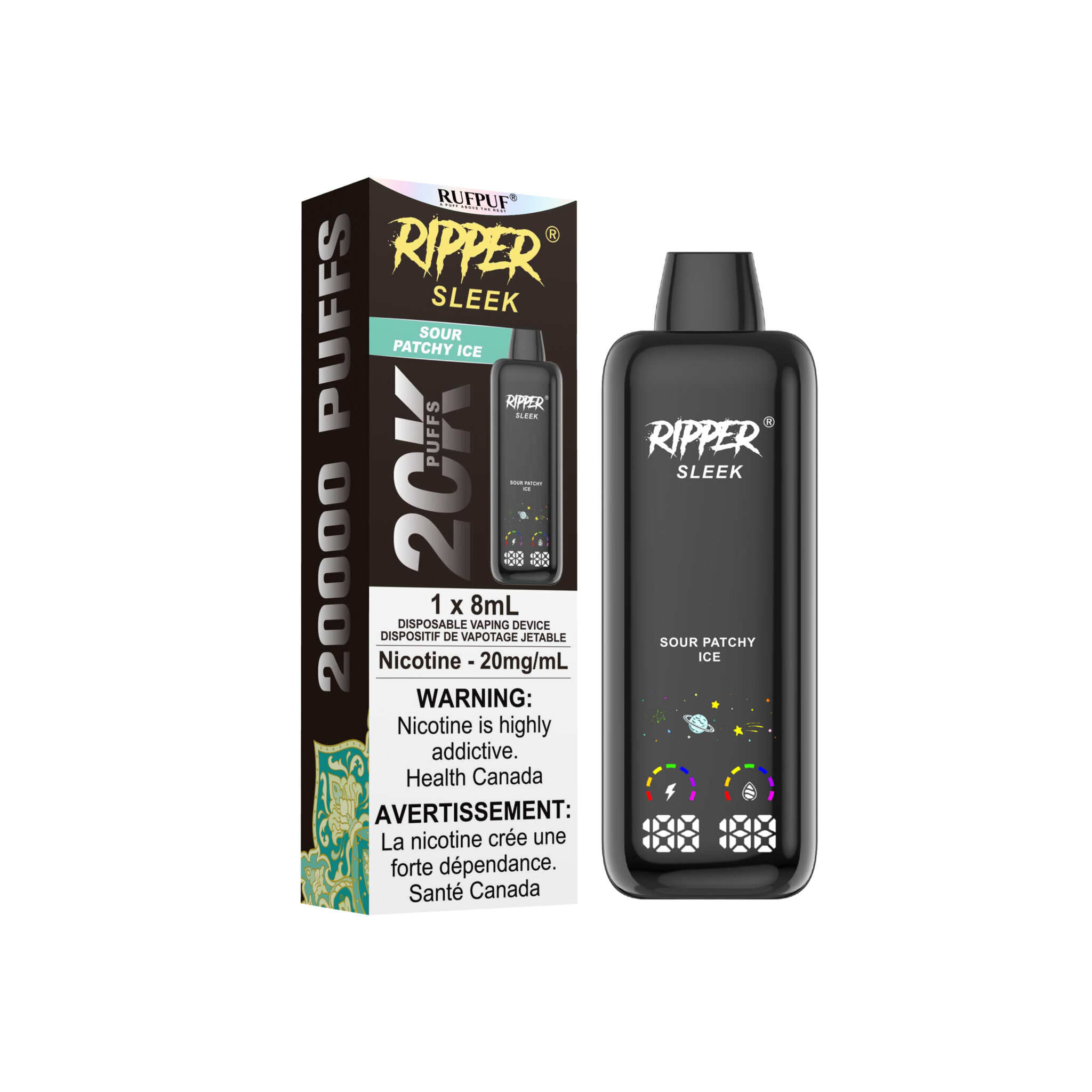 Sour Patchy Ice (8ml) (20mg/ml) Ripper Sleek 20K (Tax Incl.) – GCORE VAPE