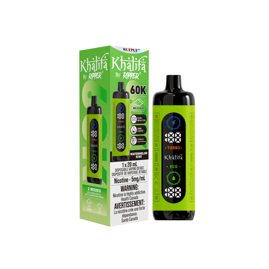 WATERMELON KIWI (5MG) KHALIFA BAR 60K (Tax Incl.) – GCORE VAPE